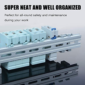 VAMRONE 6 Piece Aluminum DIN Rails, 4 Inches Long, 35mm Wide, 7.5mm High, Top Hat Slotted DIN Rail with RoHS, Extra Premium Screws Included for Hardware Components Mounting