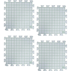 Boye Interlocking Needlepoint, Knitting, and Crochet Blocking Boards, 12'' W x 12'' L, 4pc, Black