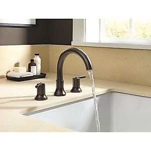 Delta Faucet Trinsic Roman Tub Trim - T2759-SS - Modern Bathroom Tub Faucet Set - Includes Tub Faucet & Handles - Stainless (Valve Sold Separately)