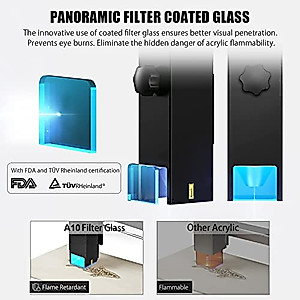 ATOMSTACK Laser Engraver 60W, A10 Laser Engraving Cutting Machine, 10W Laser Power, Compatible with Control Terminal, DIY Engraver Tool for Metal/Glass/Wood, Engraving Accuracy 0.01mm, Area(17"x16")