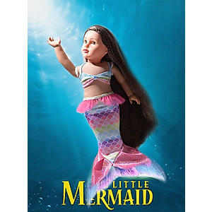 sweet dolly 18 Inch Mermaid Doll Clothes and Accessories Ariel's Journey Doll Suitcase Luggage Travel Play Set for 18 Inch Dolls