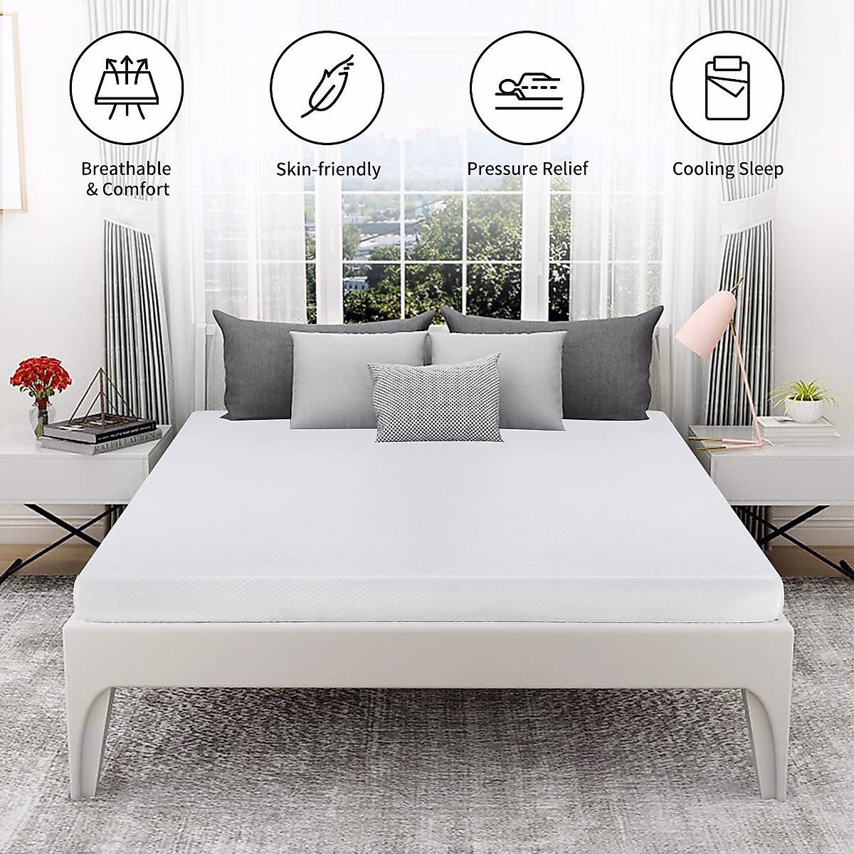 Pazidom Full Memory Foam Mattress 6 Inch Full Size Mattress for Pressure Relief Medium Firm Mattress in a Box Full Mattress with Easy-to-Clean Cover, Fiberglass Free, CertiPUR-US Certified