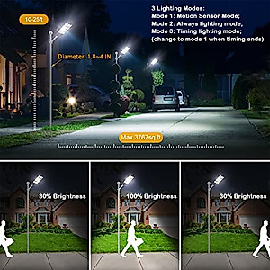 INSDEA 1000W Led Solar Street Light Outdoor, 80000LM IP65 Waterproof Solar Security Flood Lights Motion Sensor with Remote Control, Dusk to Dawn Solar LED Light Lamp for Garden Yard Parking Lot