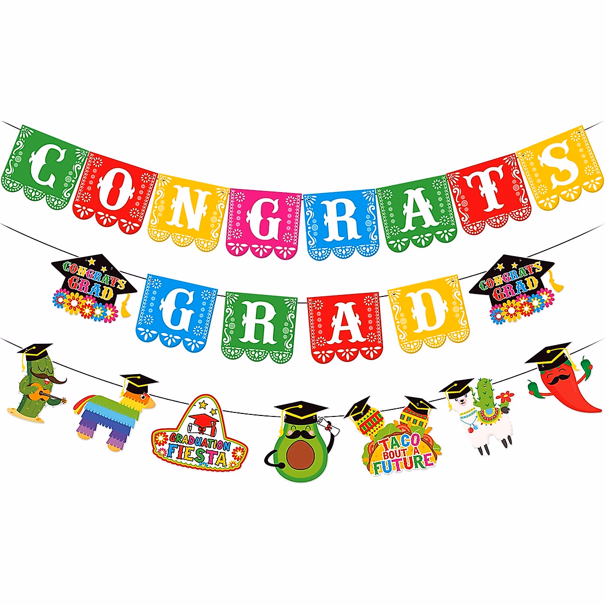 Mexican Graduation Party Decorations 2025, Fiesta Theme Congrats Grad Banner Class of 2025 Garland, College High School Senior Taco Bout A Grad Graduate Party Decoration