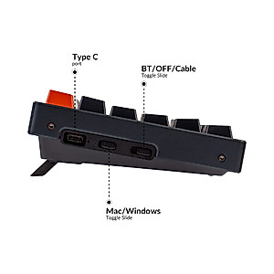 Keychron K2 75% Layout 84 Keys Hot-swappable Bluetooth Wireless/USB Wired Mechanical Keyboard with Gateron G Pro Blue Switch/Double-Shot Keycaps/RGB Backlight/Aluminum Frame for Mac Windows Version 2