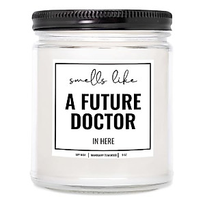 YouNique Designs Future Doctor Gifts Candle 9 oz - Med Student Gift, Medical Student Gifts & Medical School Graduation Gifts - Future Doctor Gifts for Medical Students (Mahogany Teakwood)