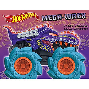 Hot Wheels Monster Trucks Twisted Tredz Creature Themed 1:43 Scale Flywheel Friction Motor Assorted Stylized Giant Wheels Power Over Terrain and Obstacles for Crashing and Smashing Action Kids