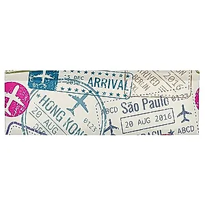 susiyo Travel Passport Visa Stamps Valance Curtain 1 Panel 54x18 inch Rod Pocket Curtain Valance for Kitchen