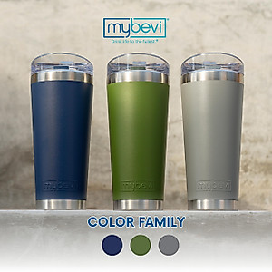 MyBevi Classic Premium Stainless Steel Tumbler with 12-Hour Temperature Control, Tritan Lid, and BPA-Free Construction | Navy Blue, 26 oz