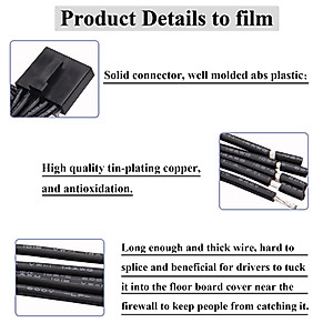 HOPUT WPT1285, 645-512 Blower Motor Resistor Connector Wire Assembly, AC Fan Blower Wire Harness Pigtail Compatible with 2010-2015 Ford Fusion, 11-14 Lincoln MKZ Base Hybrid, 10-11 Mercury Milan