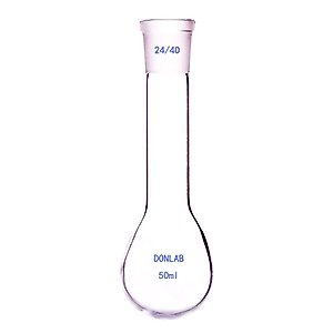 DONLAB CMA-0050 Borosilicate Glass 50ml Kjeldahl Flask Long Neck Nitrogen Flask Round Bottom with Standard Tapper 24/40 Ground Glass Joint