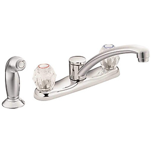 Moen 7910 Chateau Two-Handle Low-Arc Kitchen Faucet 7910, Chrome