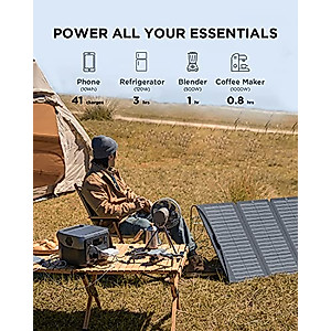 EF ECOFLOW RIVER 2 Max Solar Generator 512Wh Long-life LiFePO4 Portable Power Station& 160W Solar Panel for Home Backup Power, Camping & RVs 100% Charged in 60m with 3000+ Cycles & Up to 1000W Output