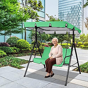 KFJZGZZ Replacement Cover Swing Ceiling Cloth Rain Cover Outdoor Awning Courtyard Patio Lawn & Garden Tree Swing for Adults Couch (0-Green, One Size)