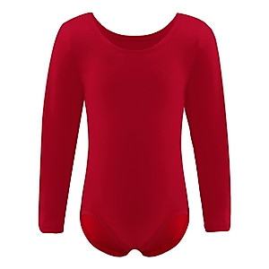 Dancina Toddler Leotard Long Sleeve Little Girls Team Basics First Gymnastics 4 Red