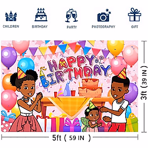 Gracies Corner Decorations Backdrop, 5x3 Ft Cartoon Gracies Happy Birthday Party Banner for 1st 2nd Birthday Music Gracies Theme Photography Background for Kids Adult Birthday Party Supplies