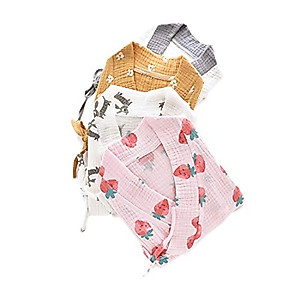 PAUBOLI Baby Kimono Robe Newborn Cotton Yarn Bodysuit Romper Infant Japanese Pajamas 0-24 Months (6-12 Months, Cat)