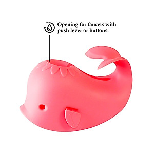 Aurelie Silicone Whale Tub Faucet Cover for Kids, Protective Baby Safety Products for the Bathtub Spout, Melon