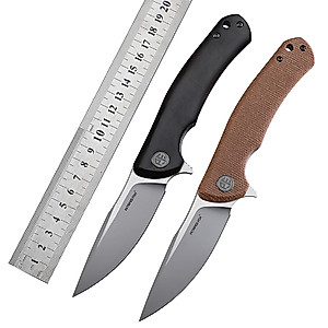 Petrified fish K110 Steel 949 Folding Knife G10 Handle Ceramic Ball bearings Camping Hunting Knives EDC tool (Green Flax)