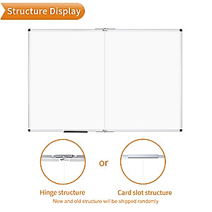 VIZ-PRO Large Dry Erase White Board/Magnetic Foldable Whiteboard, 96 X 48 Inches, Silver Aluminium Frame