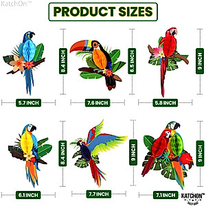 KatchOn, Tropical Birds Honeycomb Cutouts - Big, Pack of 6 | Luau Party Decorations | Tropical Party Decorations, Hawaiian Party Decorations, Rainforest Decorations | Jungle Decorations, Tiki Party
