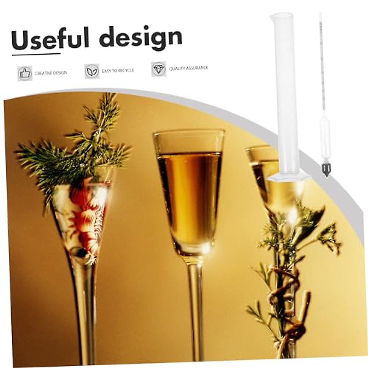 Garneck 3 Sets Wine Making Kit Hydrometer for Beer Brewing Alcoholmeter Tester Kit Compact Graduated Cylinder Household Alcohol Meter Convenient Alcohol Meter Hydrometer Beer Meter Glass