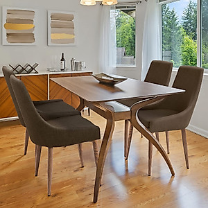 E&D FURNITURE Dining Chairs Set of 4, Dining Room Chairs Fabric Kitchen Chairs Set of 4 Sillas de Comedor Mid Century Modern Upholstered Dining Chairs 4 Pack Accent Chairs with Legs, Brown