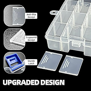 DUOFIRE Plastic Organizer Container Storage Box Adjustable Divider Removable Grid Compartment for Jewelry Beads Earring Container Tool Fishing Hook Small Accessories(34 Grids, White X 1)