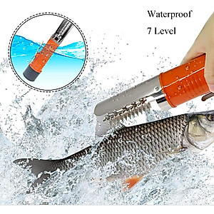 Powerful Electric Fish Scraper Cordless Fish Scaler Cleaner Automatic Fish Scale Remover with a Manual Scaler (2 Batteries)