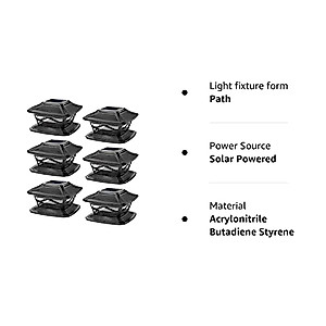 TWINSLUXES Solar Post Lights Outdoor 2 Modes Waterproof LED Solar Fence Cap Light for 3.5x3.5 4x4 5x5 and 6x6 Post in Patio,Deck Walkway and Garden Decoration.(6PACK)…