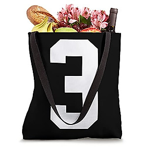 Team Uniform Jersey Number 3 Birthday Varsity Sports Team Tote Bag