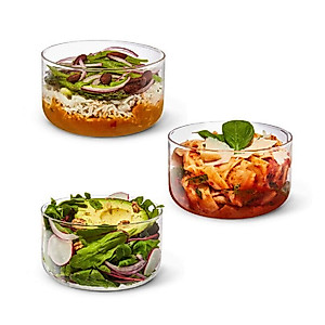 BLACK + BLUM Glass Lunch Bowl | Leak-Proof Oven Safe Meal Prep Lunch Box Food Container, Almond, 25 fl oz / 750 ml