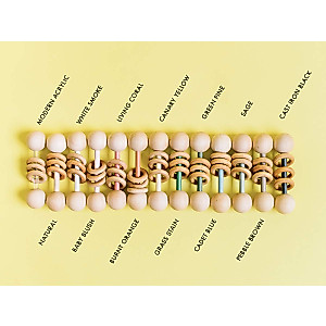 Wood Baby Rattle Teether by Homi Baby, Perfect Montessori Grasping Teething Toy for Babies, Handmade in The USA, Sealed with Organic Virgin Coconut Oil & Beeswax (Natural)