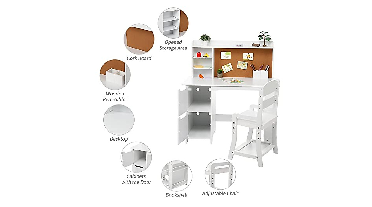 Wooden Study Desk & Chair for Kids - Safe & Fun Learning