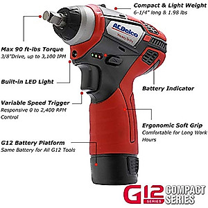 ACDelco G12 Series 3-Tool Combo, 3/8" Brushless Ratchet Wrench & 2-speed Polisher & 3/8" Impact Wrench, 2-battery, ARW1208-K13