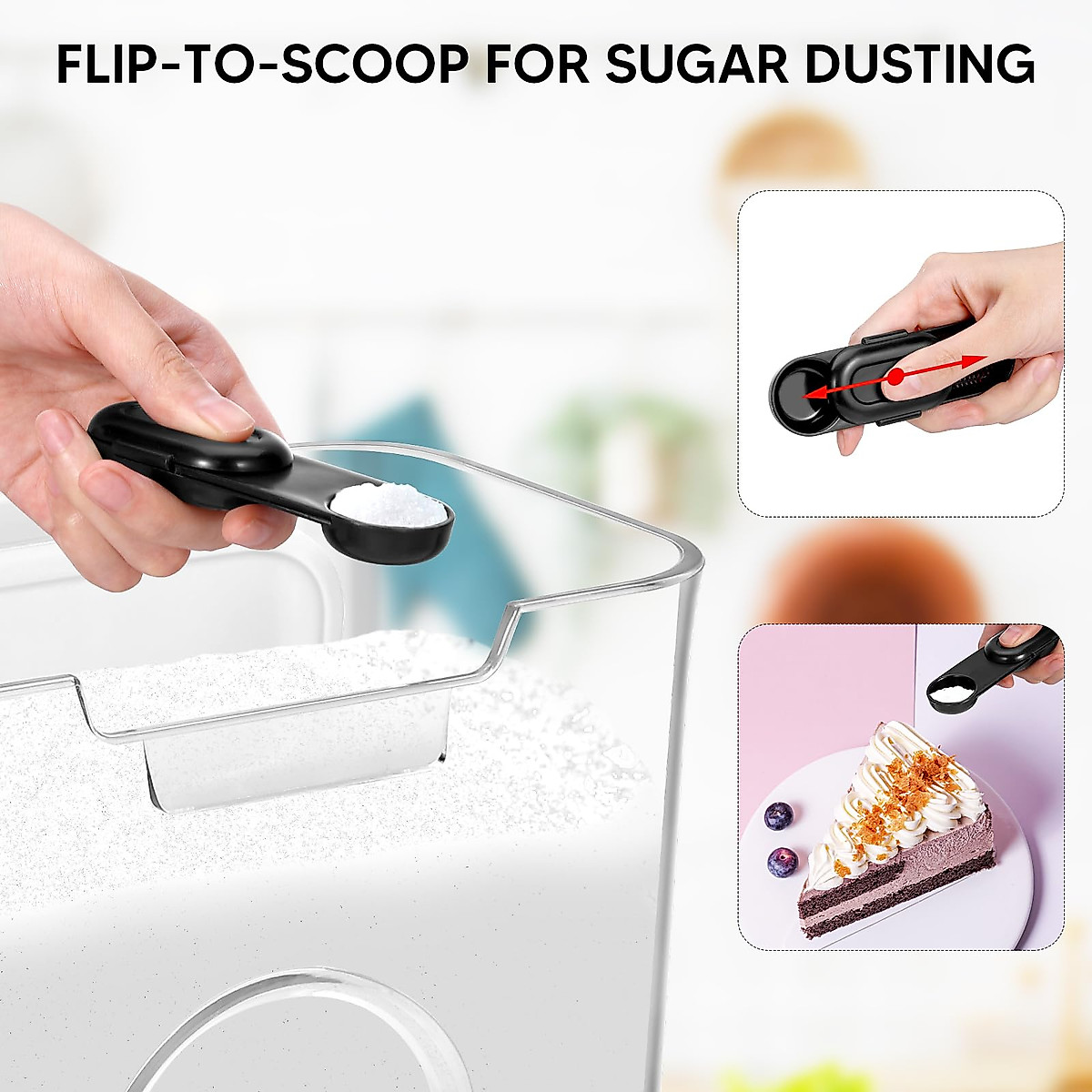 MOJIEZUO 6 Pack Brown Sugar Keeper Bear Design Brown Sugar Saver Softener Disc, Airtight Storage Container with Lid Food Storage Containers, Slip-to-Scoop for Sugar Dusting, Reusable and Food Safe