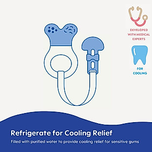 MAM Mini Cooler Teether with Clip Baby Teether, Cooling Mechanism Soothes Sore Gums, Relieves Teething Symptoms in Babies 2+ Months, 1 Pack, 2+ Months, Boy