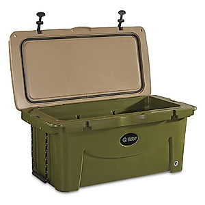 Guide Gear Ice Chest Camping Cooler Large and Rotomolded 90 Quart, Grizzly Bear Resistant Tan/Green