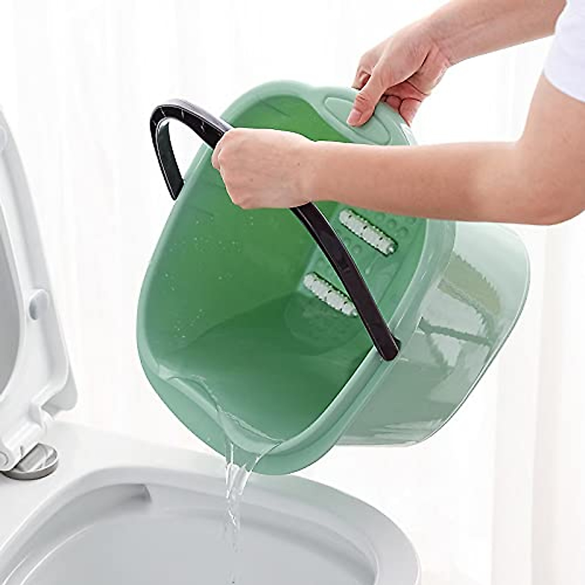Generic Foot Spa and Massager Bucket, Plastic Foot Tub Massage Bucket Foot Soaking Bath Tub Soaking Feet Suitable for Home Spa Pedicure (XL, GREEN)
