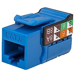 CAT6 RJ45 Keystone Jack, V-Max Series - Blue Color - (50 pack)