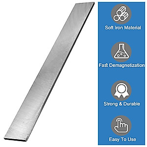 Soft Iron Rectangular Bar Ideal-Core - for Making Electromagnets, 3 x 25 x 203mm, Soft Iron Flat Bar Rod for Making Electromagnets