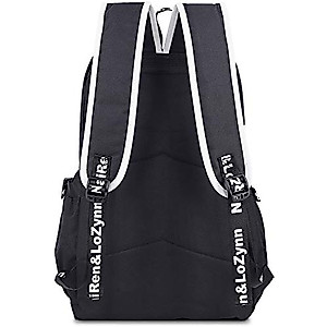 Roffatide Anime One Piece Luminous Backpack Oxford Black Large Capacity School Bag Laptop Back Pack