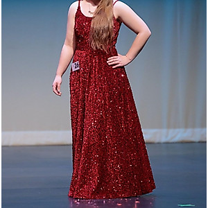 Tianzhihe Spaghetti Straps Sequin Prom Dresses 2024 Long Sparkly Formal Ball Gowns for Women A-Line Evening Party Gown with Pockets Hot Pink 2B