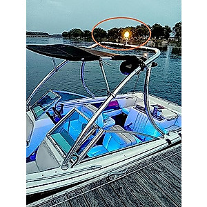 HAIWEN 12V Waterproof Navigation Light All Round 360 Degree 3 Color LED Anchor Light Sailing Light Side Bow Lights for Marine Boat & Yacht (Light Color: Green)