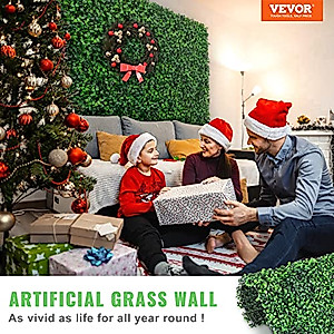 VEVOR 24PCS 20"x20" Artificial Boxwood Panels,Boxwood Hedge Wall Panels,Artificial Grass Backdrop Wall 1.6", Privacy Hedge Screen UV Protected for Outdoor Indoor Garden Fence Backyard