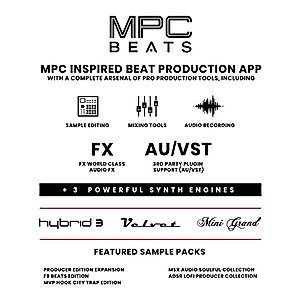 AKAI Professional MPK Mini MK3 - 25 Key USB MIDI Keyboard Controller With 8 Backlit Drum Pads, 8 Knobs and Music Production Software Included, White