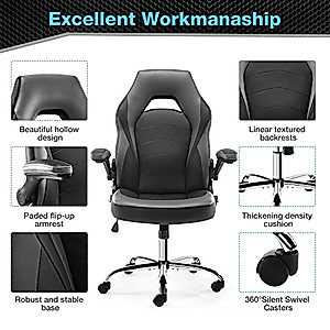 JHK Gaming Chair-Ergonomic Office, Light Grey