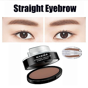 GL-Turelifes 3 Pairs of Seals Eyebrow Stamp with Brow Brush Perfect Eye Brow Power One Second Make Up Nature Brow Makeup Tool (Light Brown)