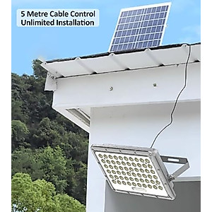ZXXHNNAIH Home Solar Powered Street Lights, Dusk to Dawn IP67 Waterproof Solar Lights with Remote Control Extension Cord for Outdoor Parking Lot Yard,300W