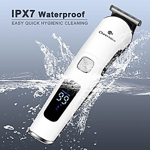 Beard Trimmer for Men, Nose Hair & Ear Trimmer, Cheersoon Electric Cordless Hair Clippers for Men, LED Display, IPX7 Waterproof Mens Grooming Kit